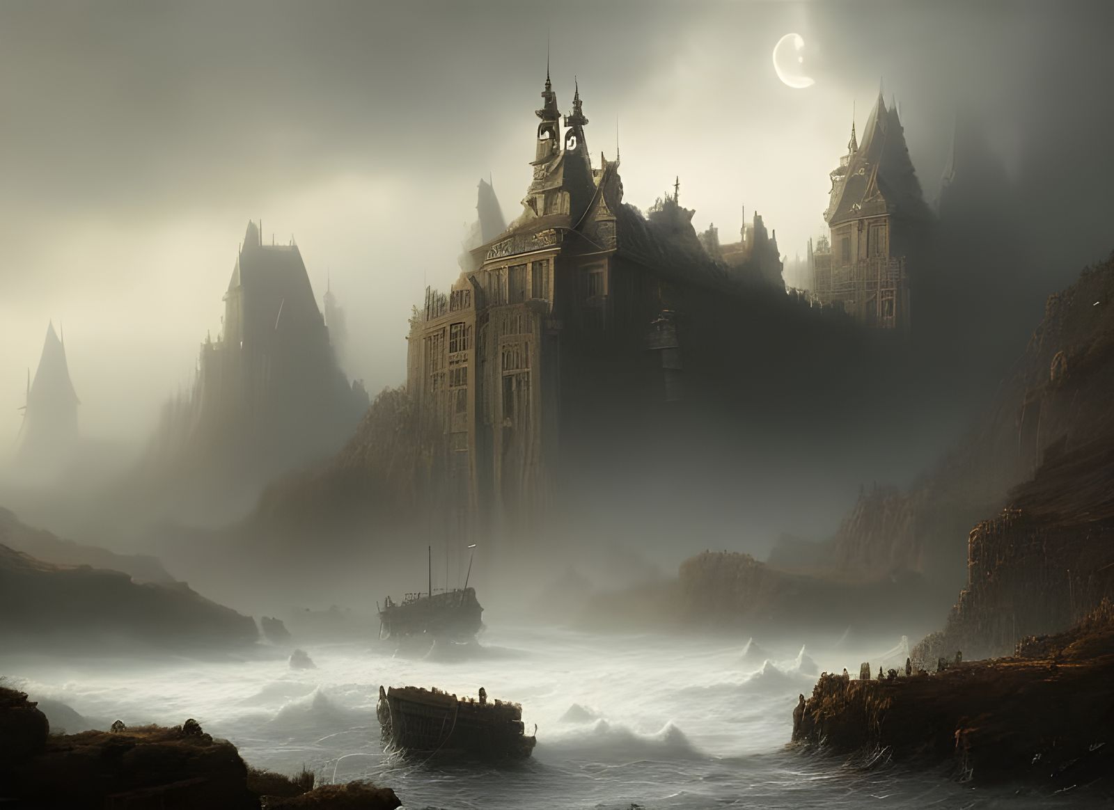 Spooky Victorian Mansion I - AI Generated Artwork - NightCafe Creator