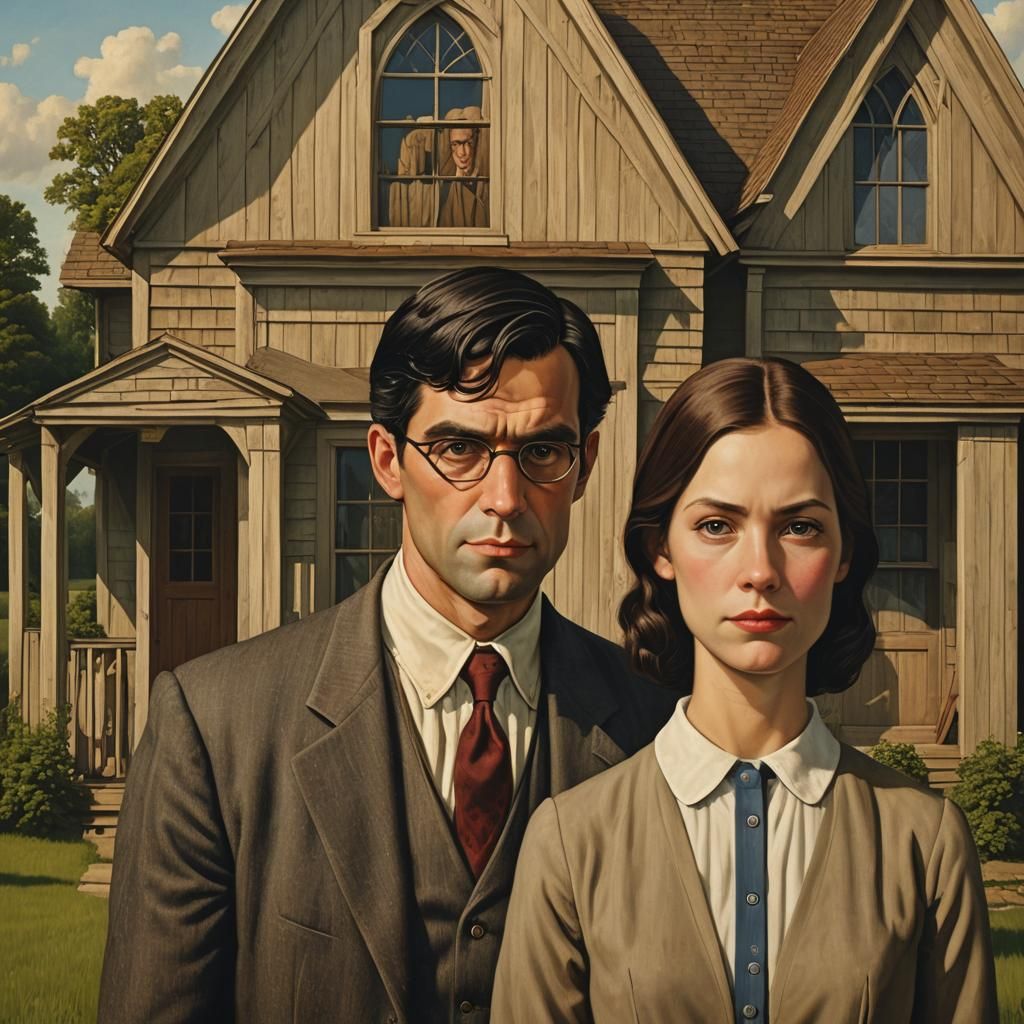 Clark Kent and Lois Lane American gothic - AI Generated Artwork ...