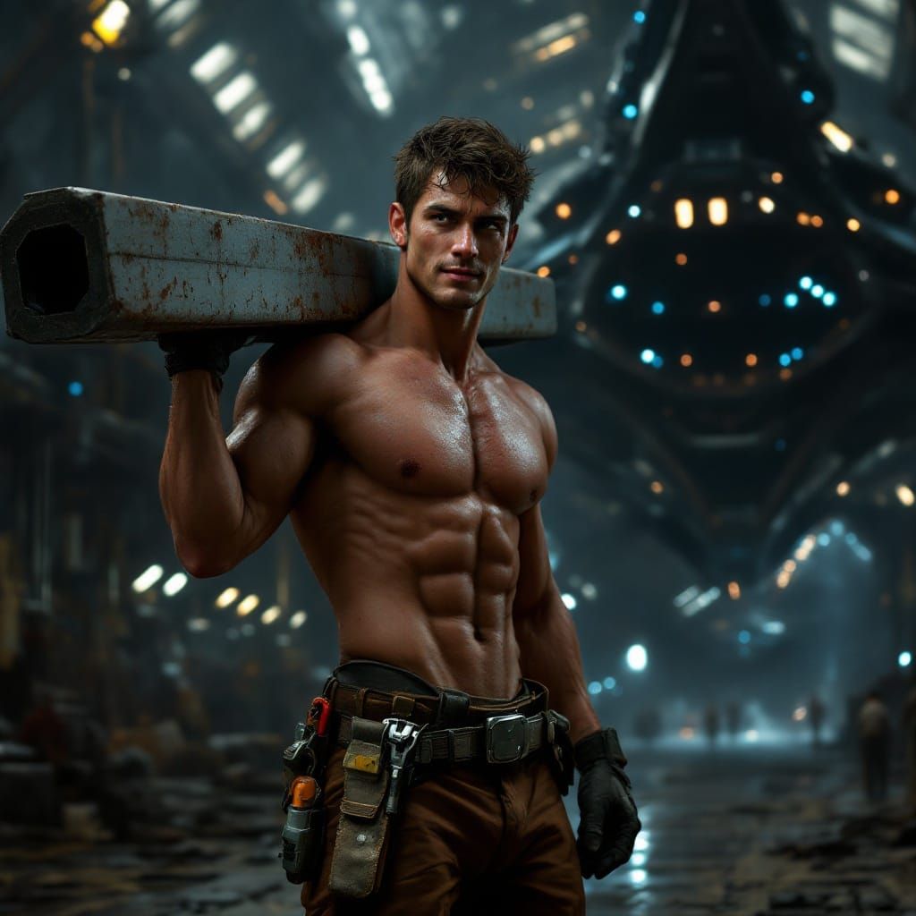 Hard work - Muscular Engineer in Star Wars Shipyard