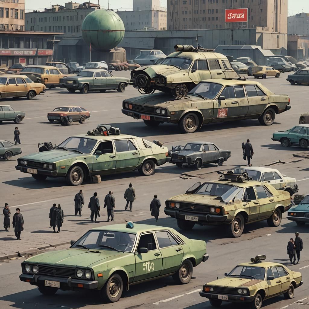 Soviet cyberpunk car - AI Generated Artwork - NightCafe Creator