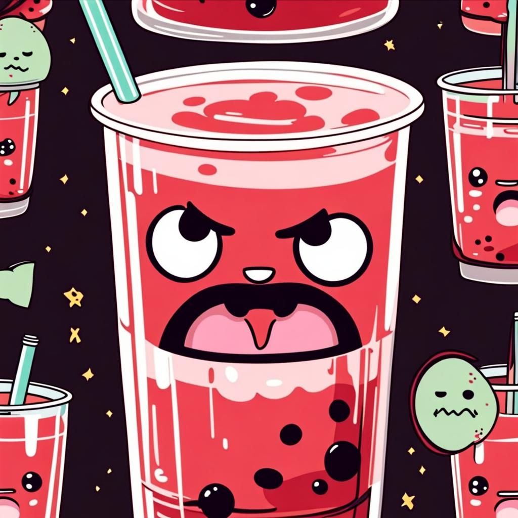 boba drink with a kawaii angry face - AI Generated Artwork - NightCafe ...