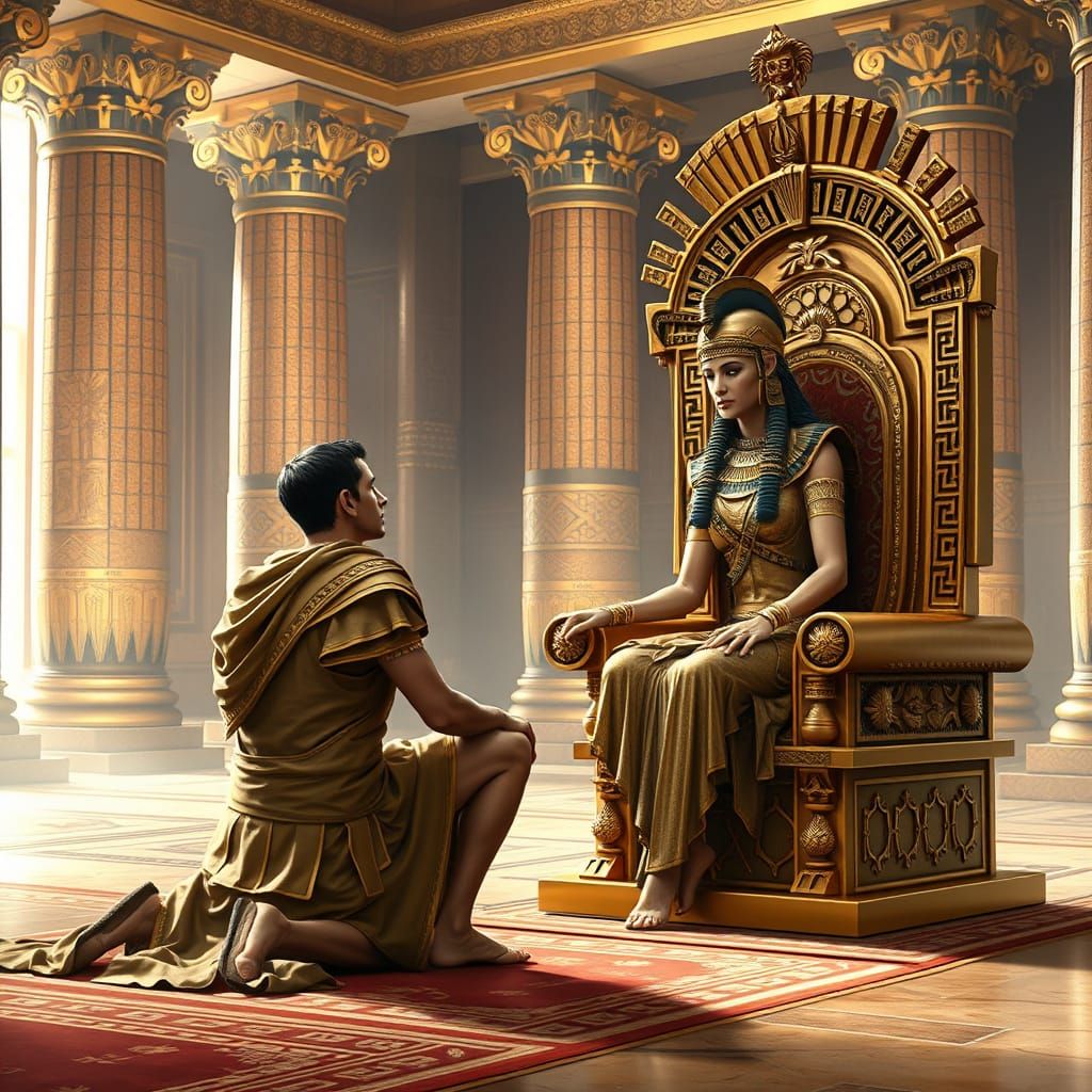 Ancient Rulers in Regal Egyptian Opulence - AI Art