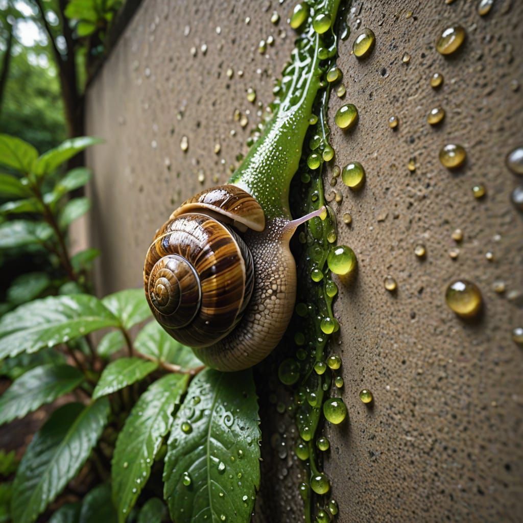 Hyper-Realistic Snail Macro in Earthy Hues - AI Art