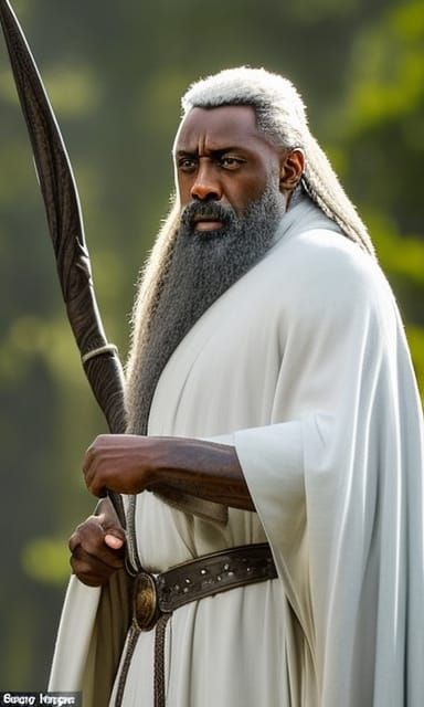 idris elba as archmage Saruman the White from lord of the rings movie ...