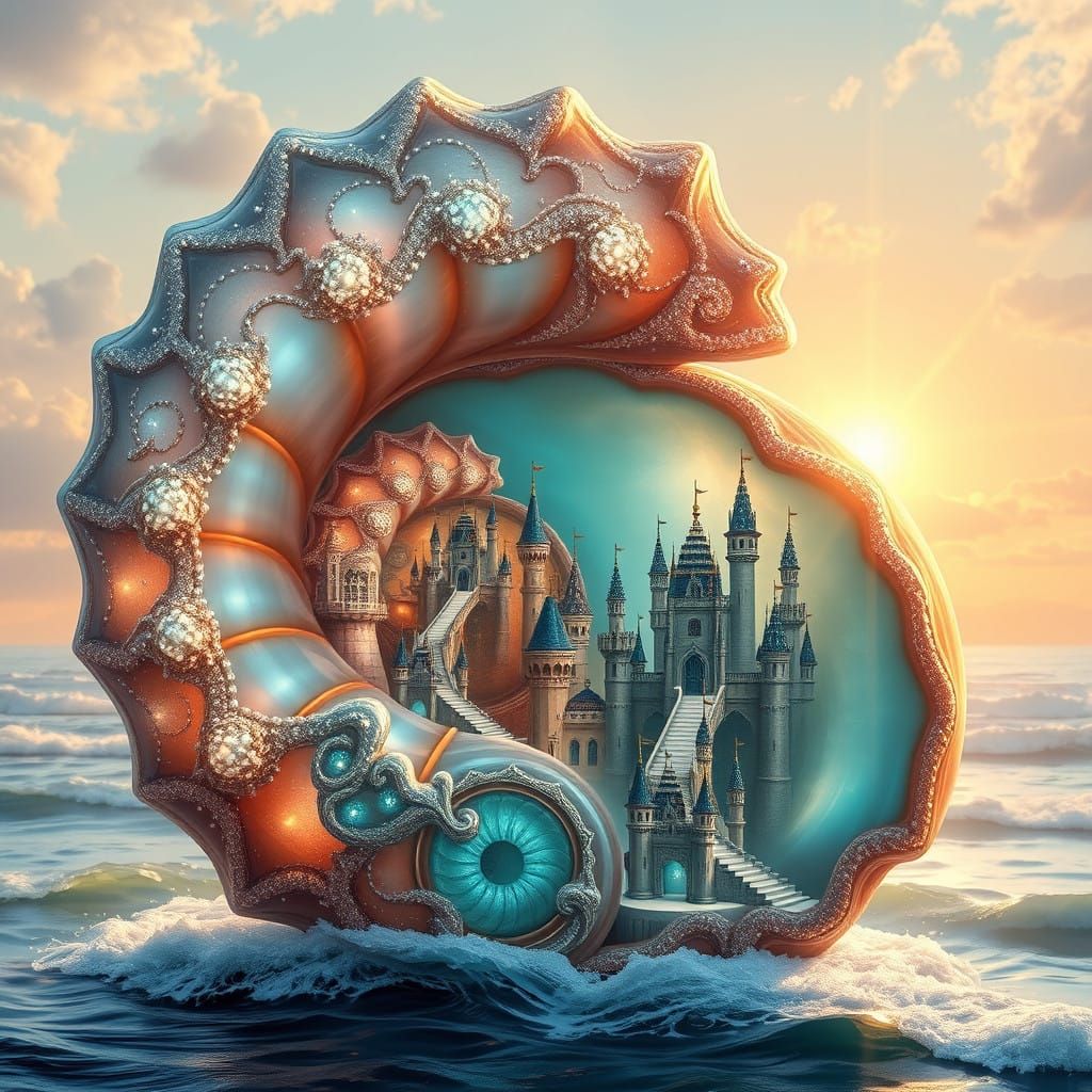 A Nautilus-shaped architecture of a castle.