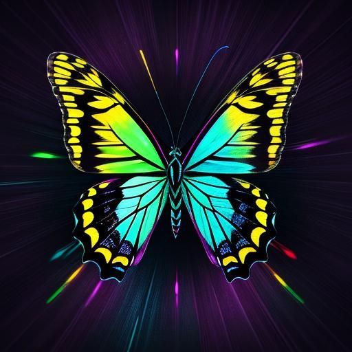 butterfly neon colors and glowing - AI Generated Artwork - NightCafe ...
