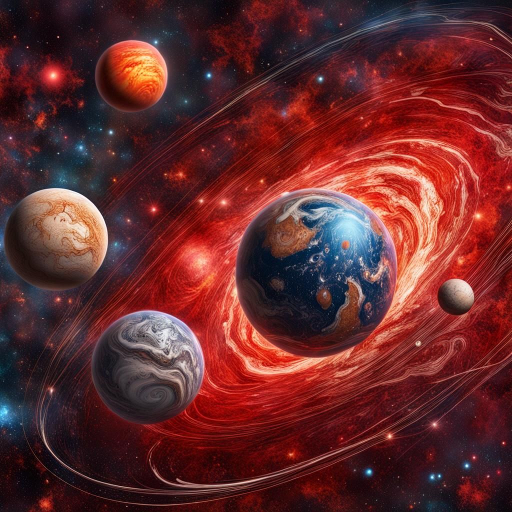 A hyper-realistic system of planets encircling a red dwarf star in the ...