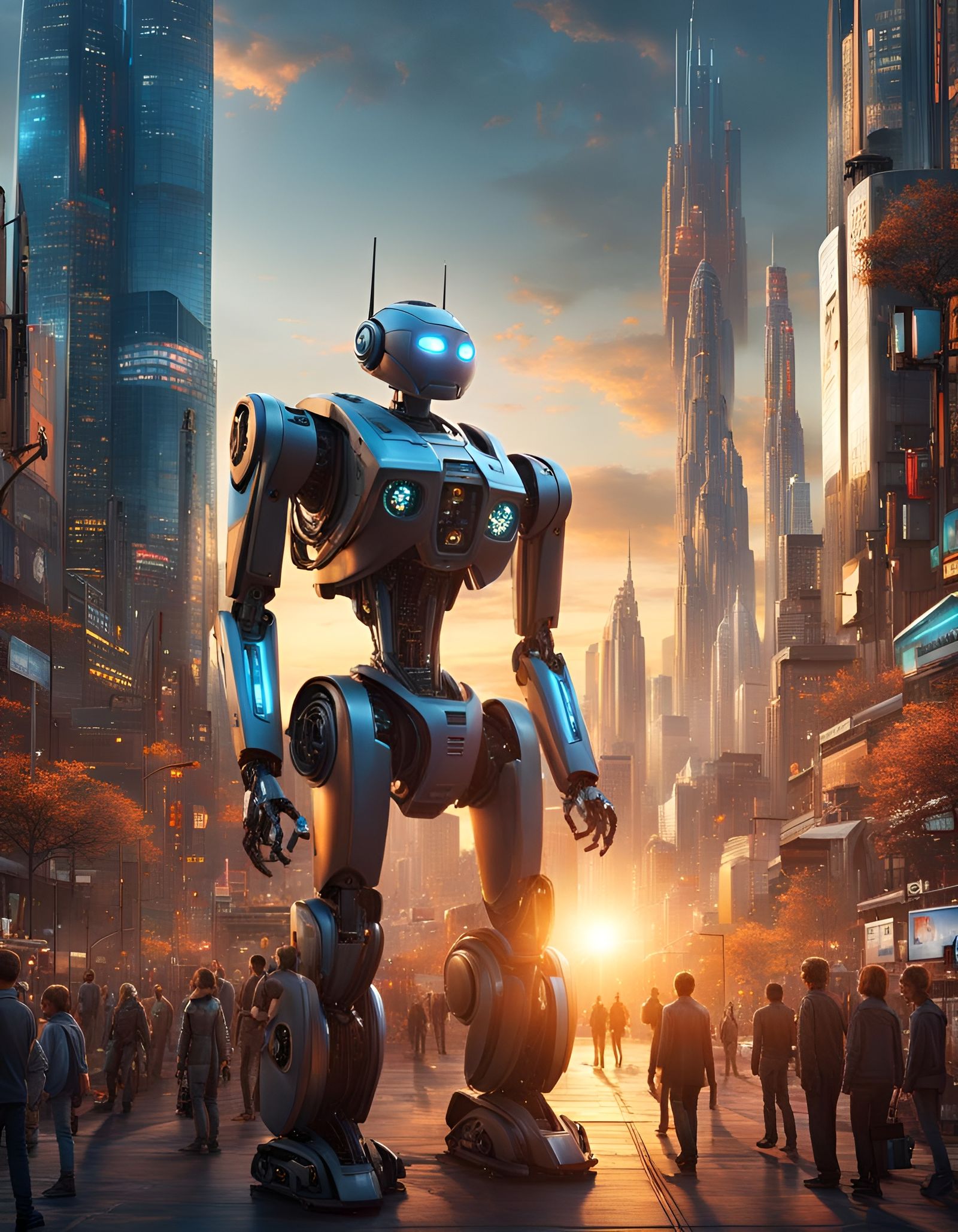 Robotic City - AI Generated Artwork - NightCafe Creator