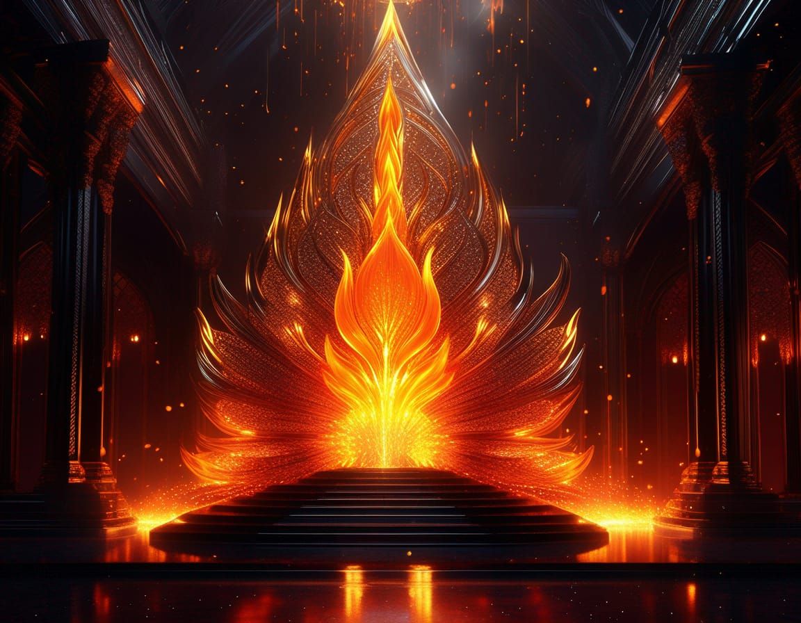 Throne of fire - AI Generated Artwork - NightCafe Creator