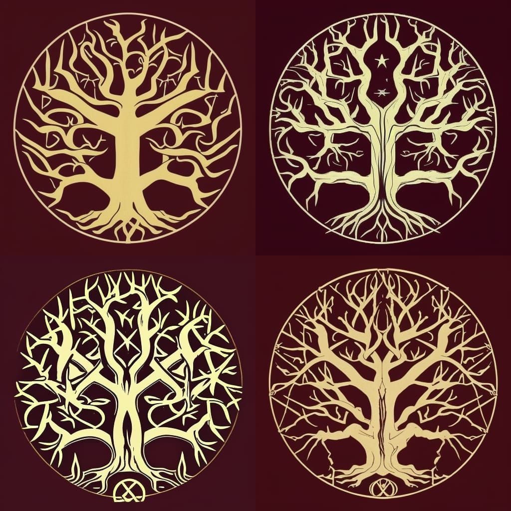 occult tree as a duality symbol - AI Generated Artwork - NightCafe Creator