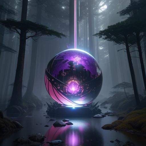 Metal, Sphere, Floating, Complex, Structure, Futuristic, 3D, Chrystal ...