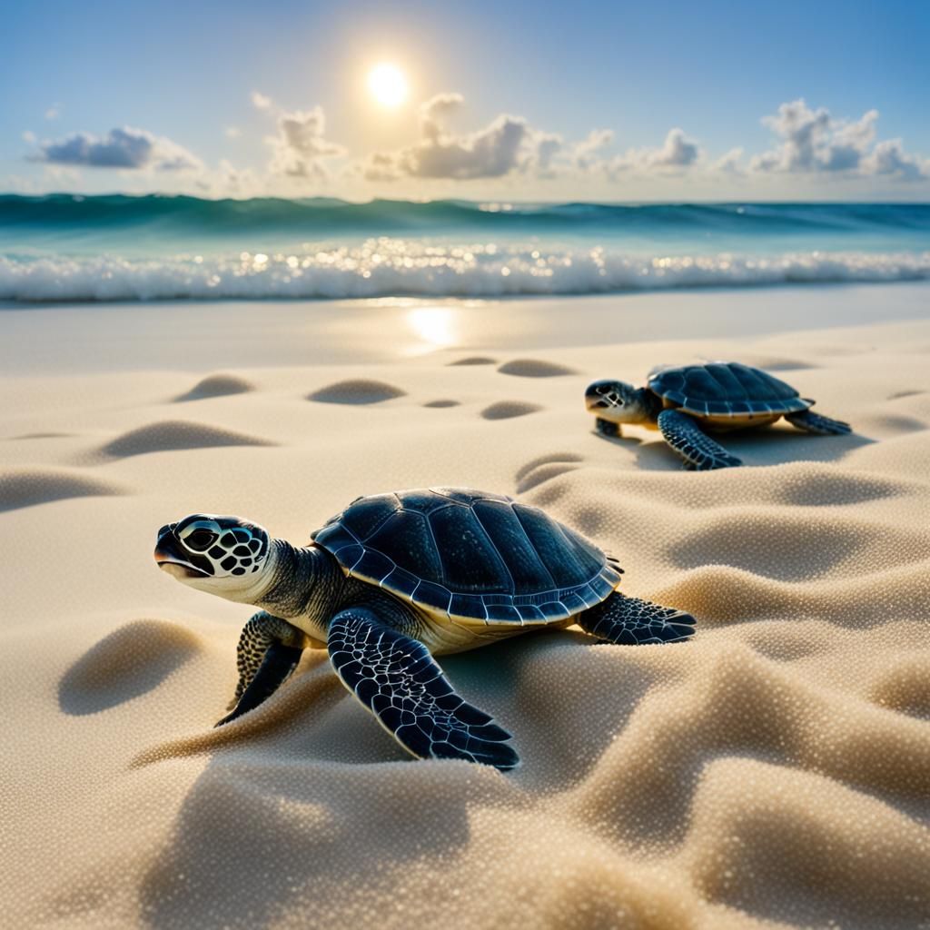 Baby Sea Turtles Pt. One - AI Generated Artwork - NightCafe Creator