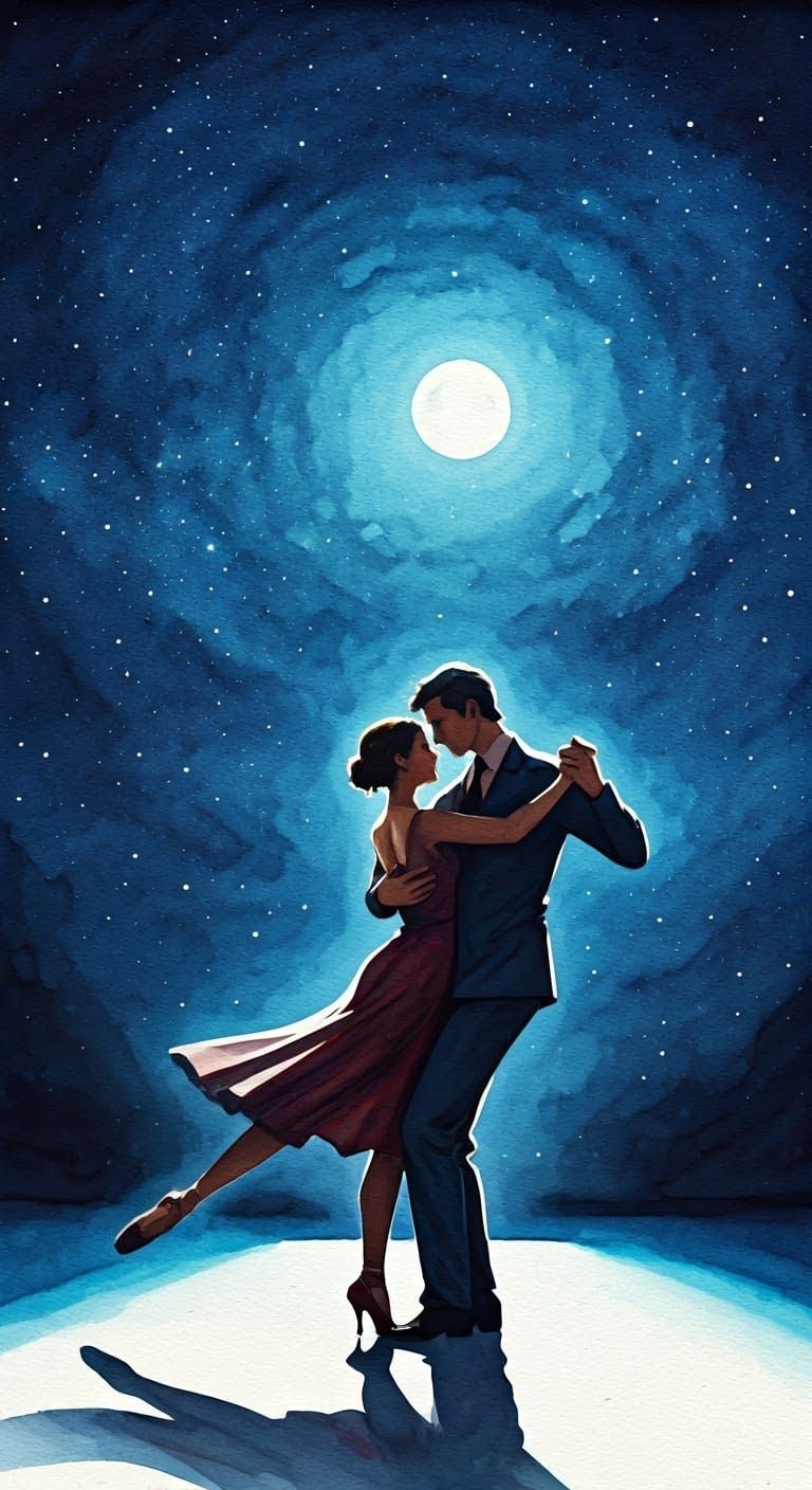 Tango lesson - Celestial Tango Dance in Dreamlike Reverie