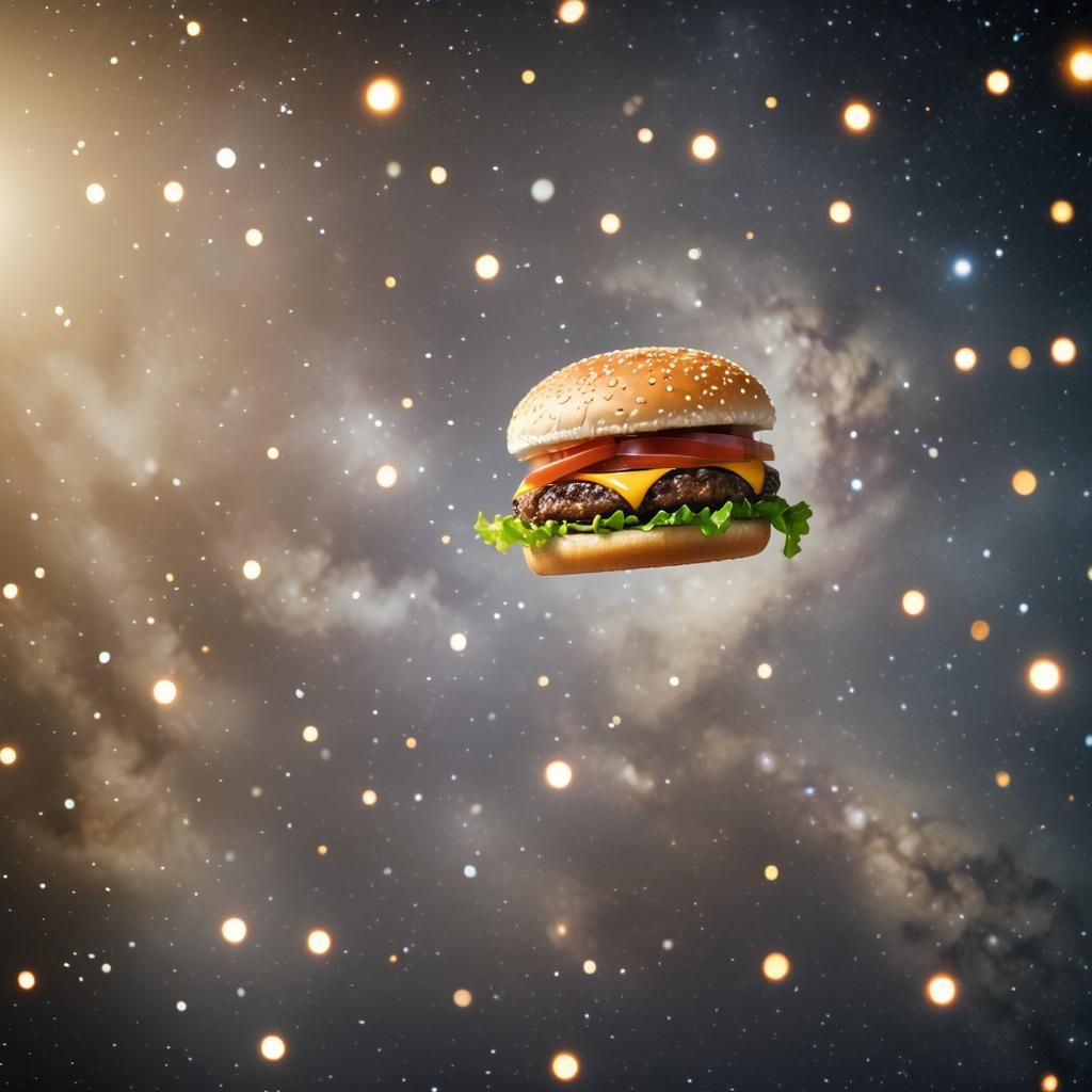burger floating in space aimlessly - AI Generated Artwork - NightCafe ...