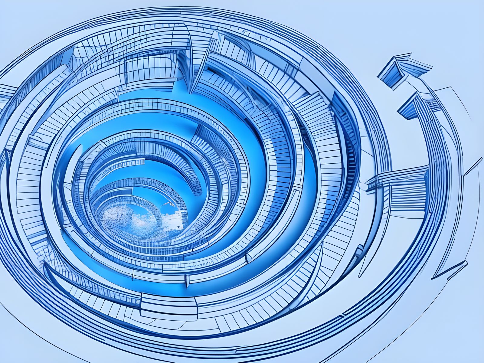 3-D Blue Spiral - AI Generated Artwork - NightCafe Creator