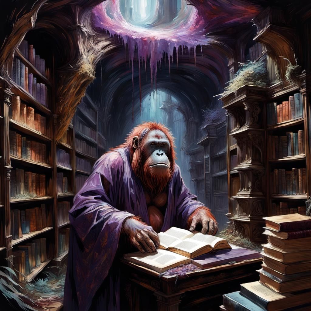 The library at Unseen University - AI Generated Artwork - NightCafe Creator