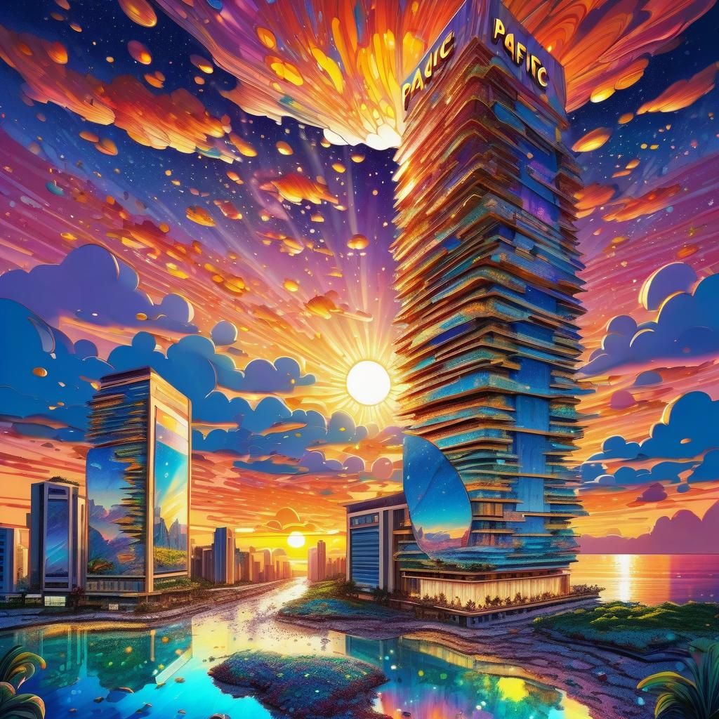 [evolved promPt] /pacific place, sunset, Magnificent landscape, sky ...