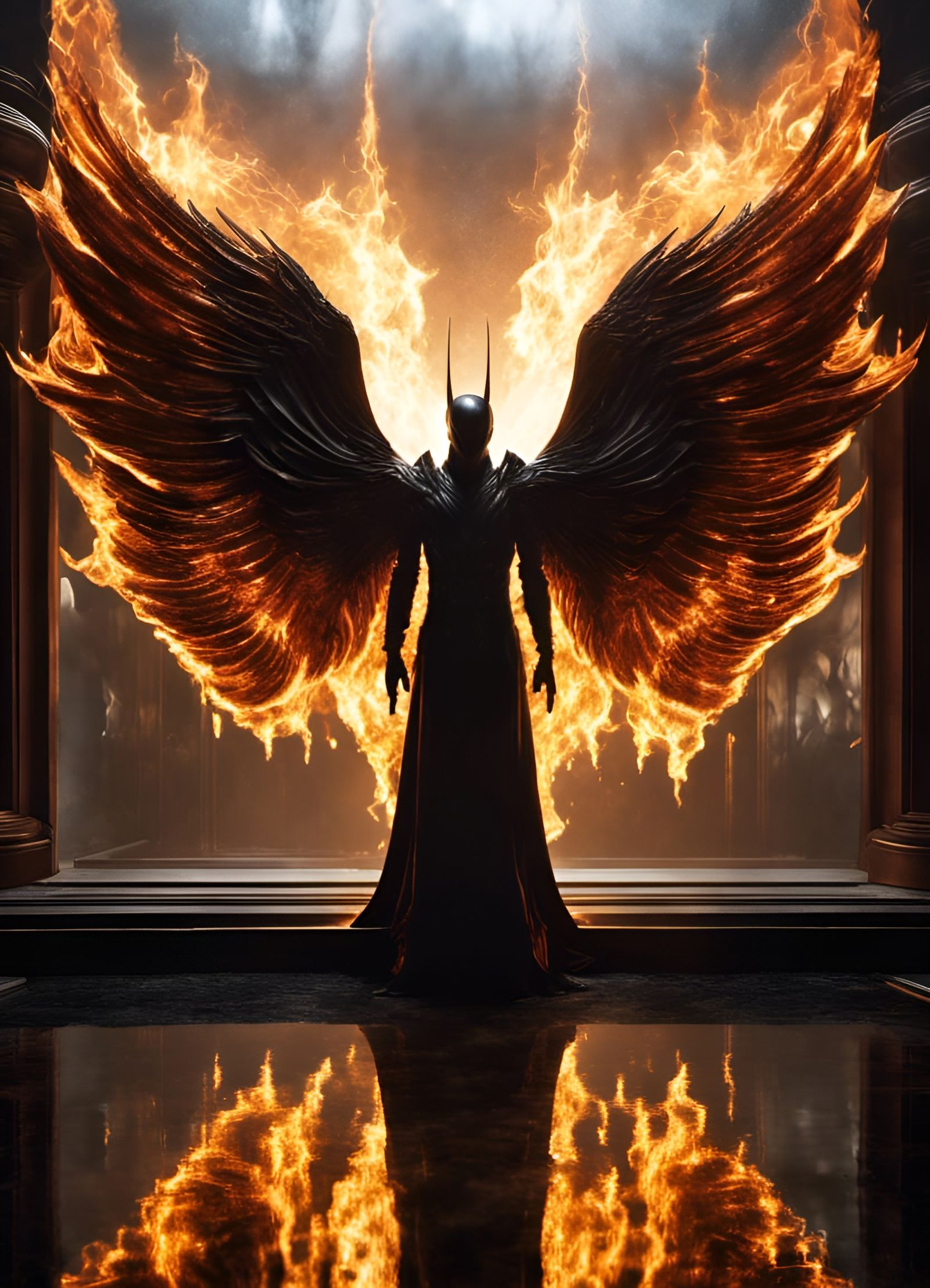 Dark Fire Angel - AI Generated Artwork - NightCafe Creator