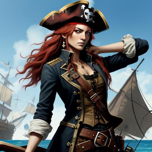 Pirate Anne Bonny, pirate of the Caribbean" - AI Generated Artwork ...
