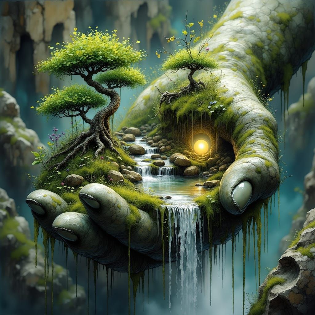 Surreal hand landscape,