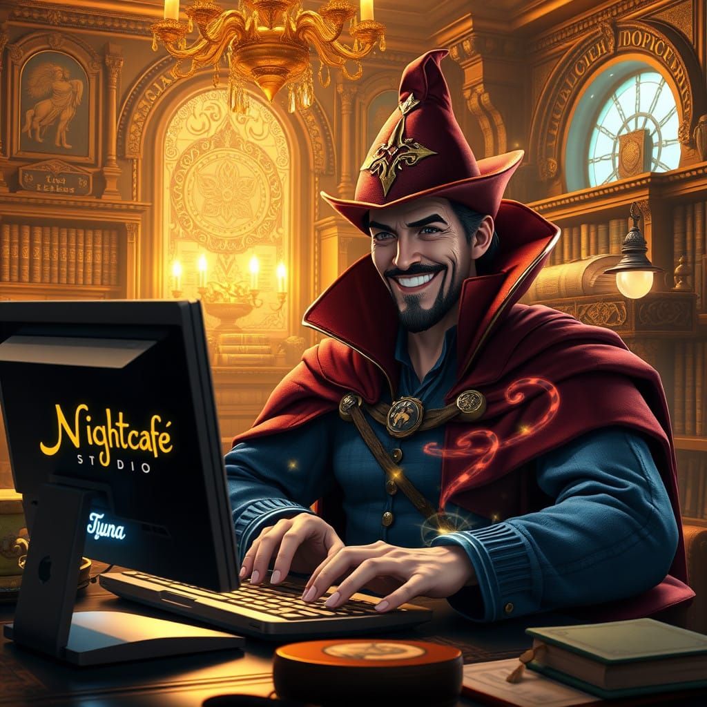 Doctor Strange working in Nightcafe Studio.