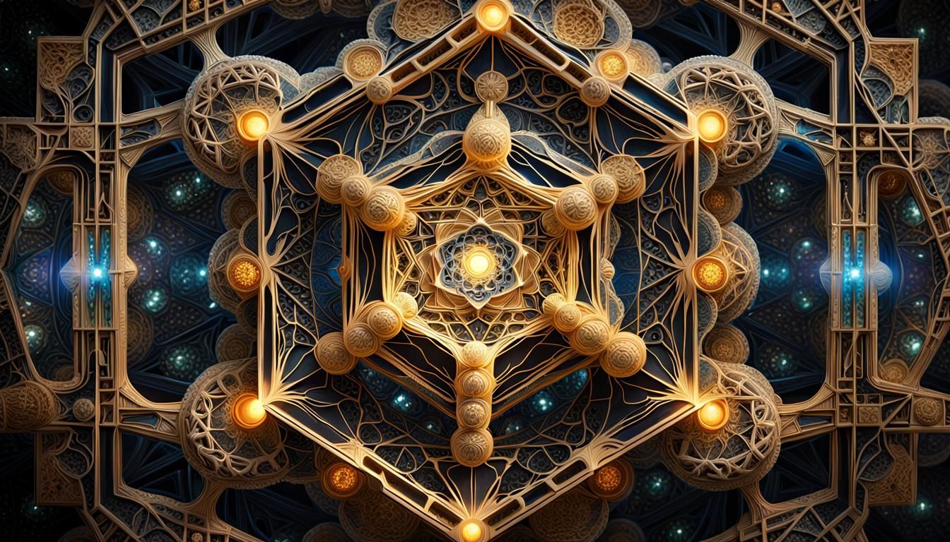 Metatron's flower of life 3d - AI Generated Artwork - NightCafe Creator