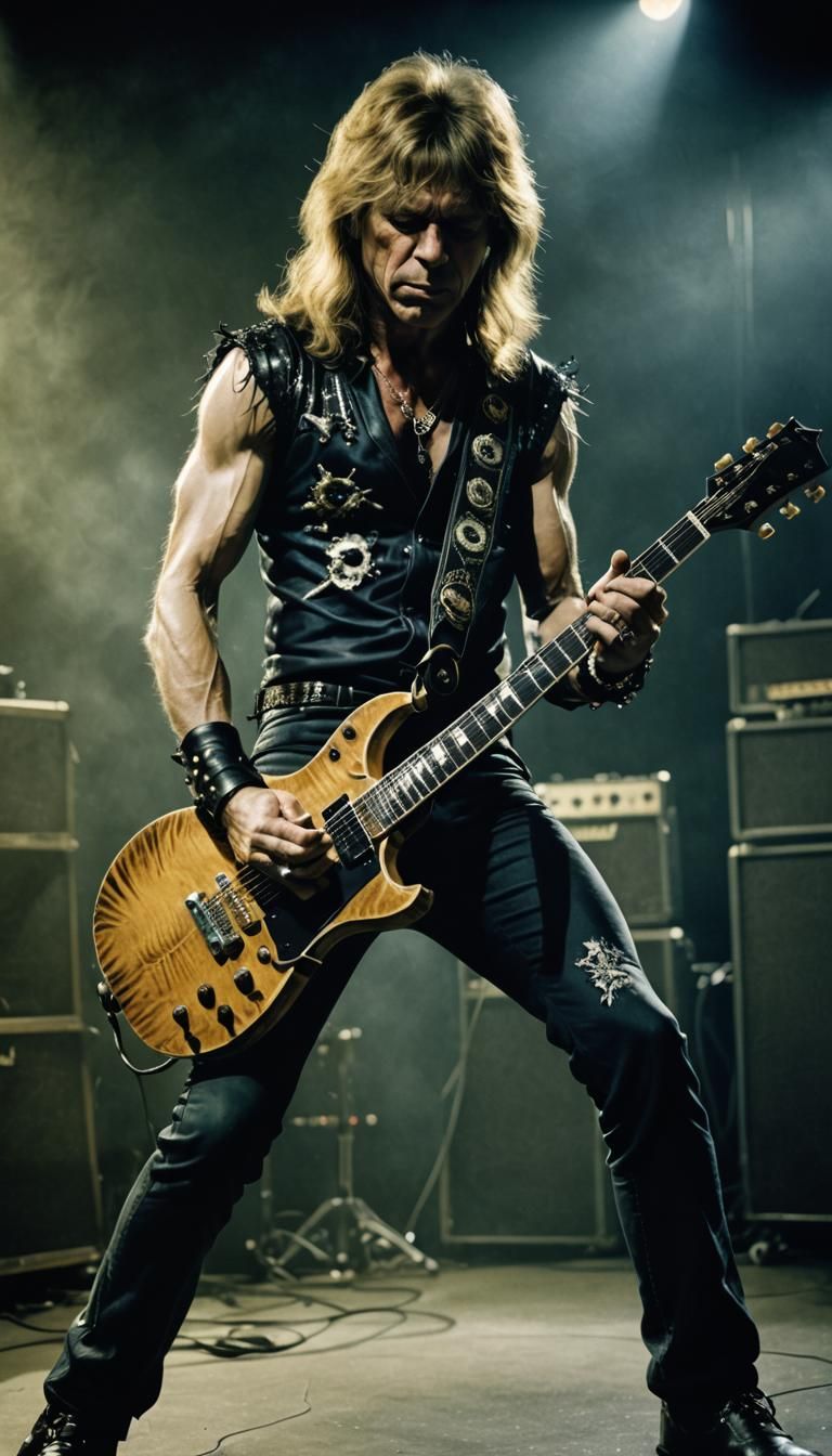 Randy Rhoads playing guitar. - AI Generated Artwork - NightCafe Creator