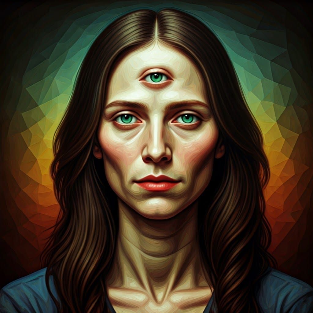 Cubist Whistler's Mother with Geometric Distortion... - AI Art