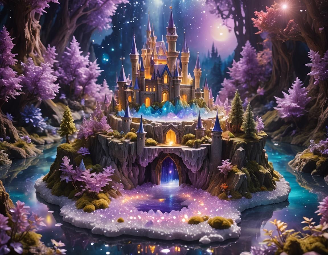Amethyst inspired Castle with moat - AI Generated Artwork - NightCafe ...