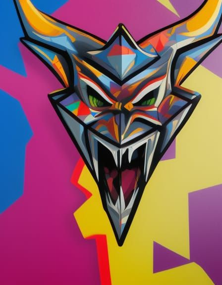 Geometric Graffiti Devil - AI Generated Artwork - NightCafe Creator