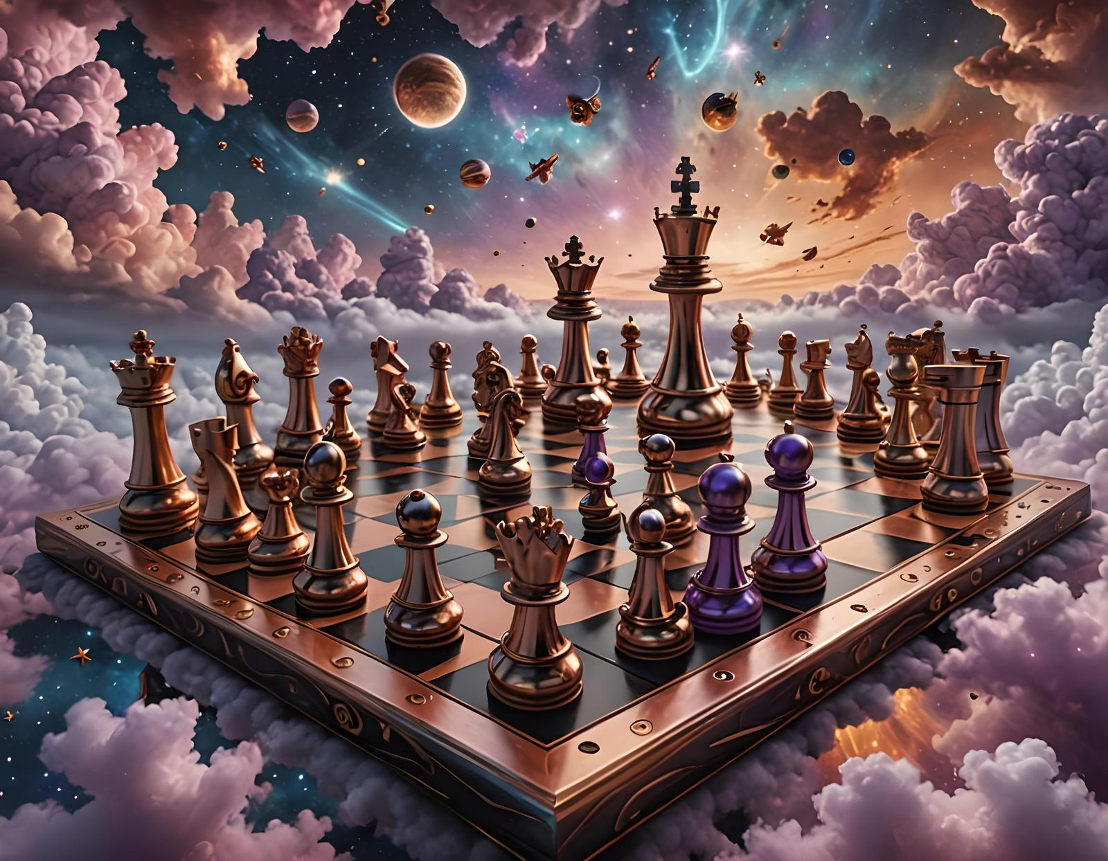 Cosmic checkmate - AI Generated Artwork - NightCafe Creator