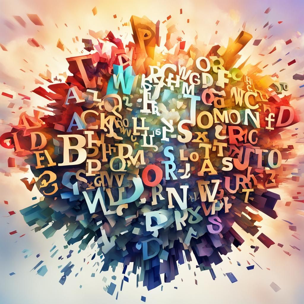 word art letters words alphabet explosion - AI Generated Artwork ...