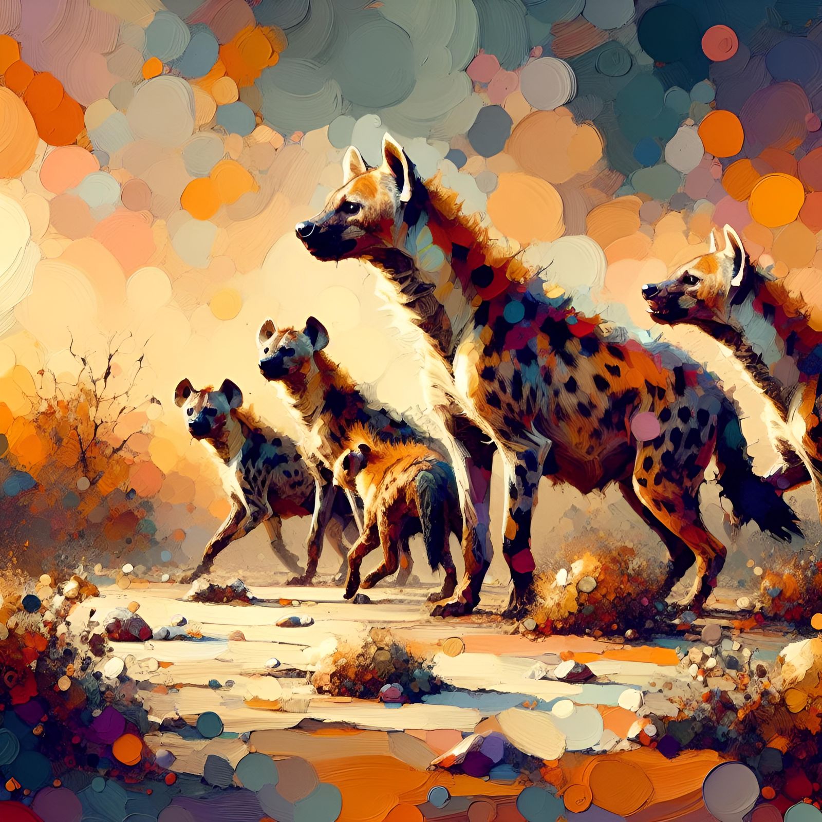 Cackle of Hyenas - AI Generated Artwork - NightCafe Creator