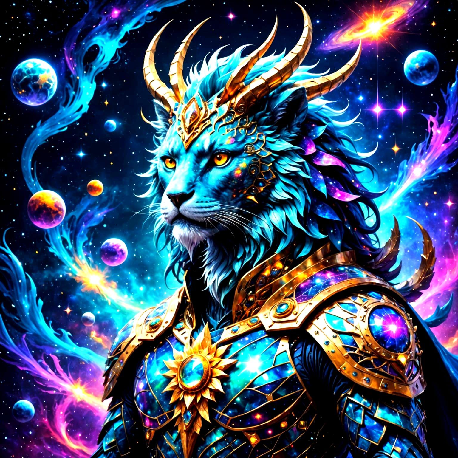 Cosmic Creature in Astral Vortex - AI Art