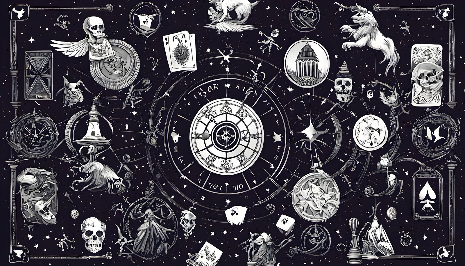 Tarot wallpaper. - Mystical Tarot Scene as Digital Art