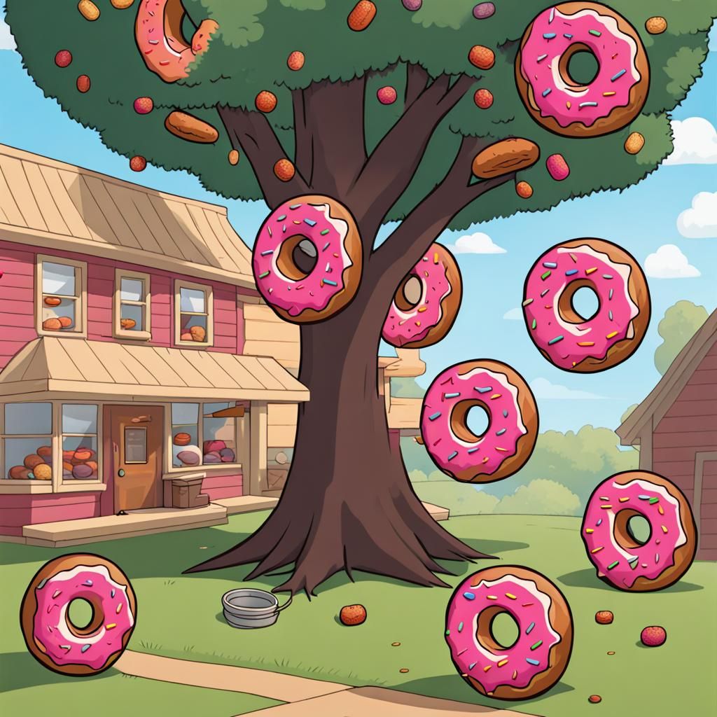 Time To Harvest The Donuts Tree - AI Generated Artwork - NightCafe Creator