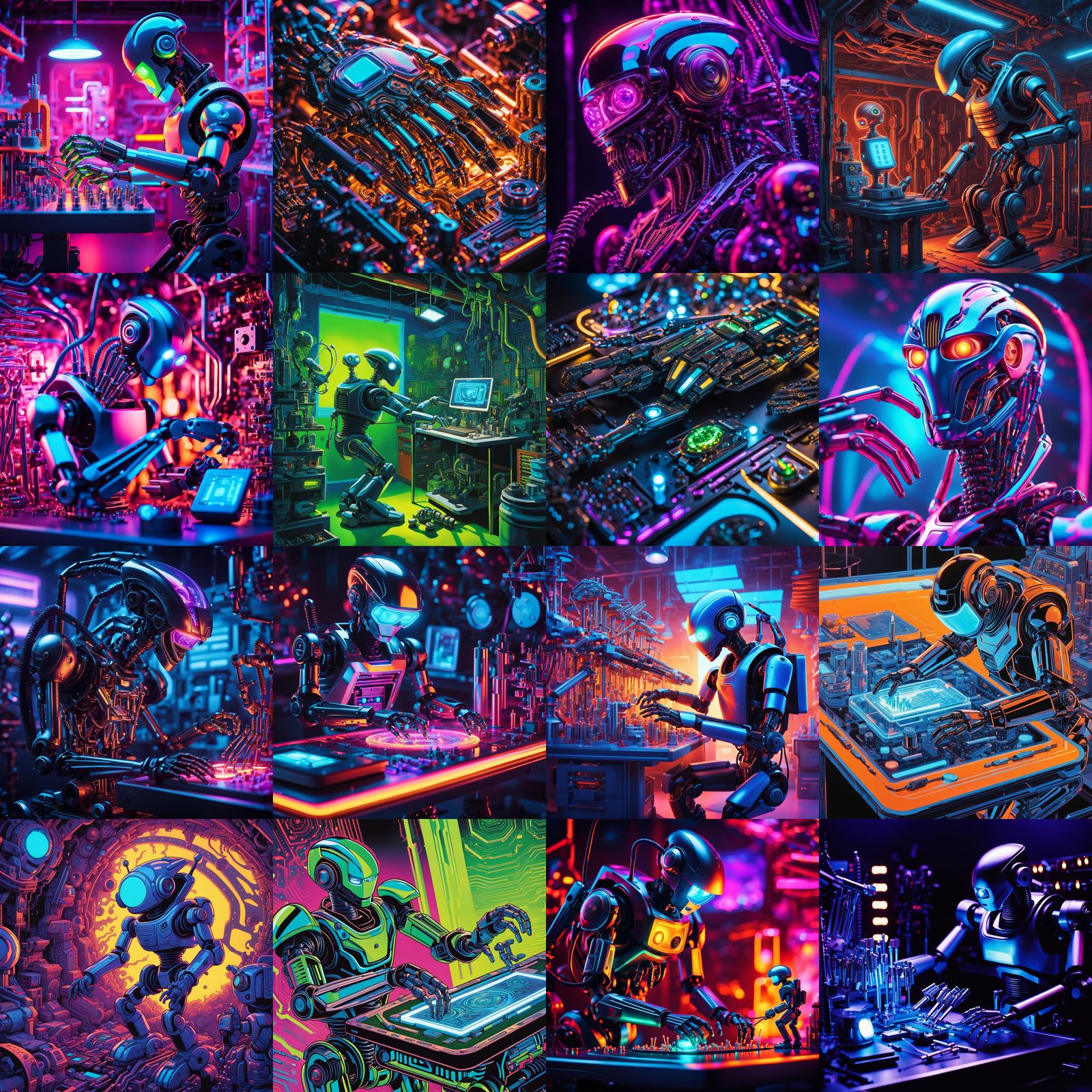 Vibrant Robot Performs Futuristic Dissection on a ... - AI Art