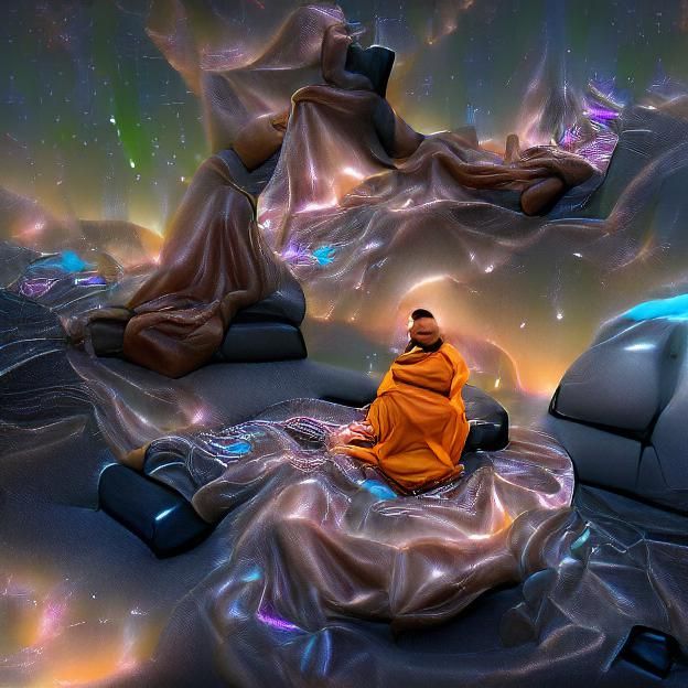 Meditating Monk - AI Generated Artwork - NightCafe Creator
