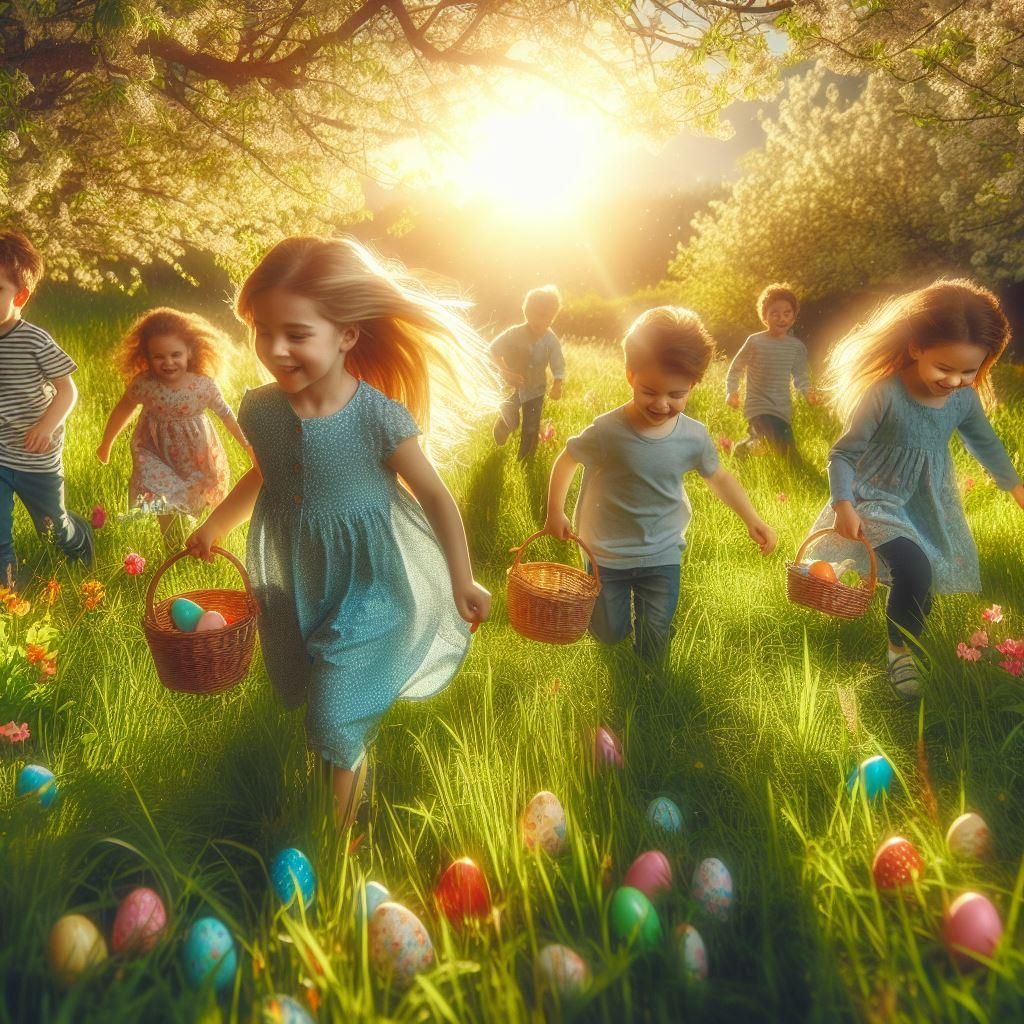 Egg Hunt Fun - AI Generated Artwork - NightCafe Creator