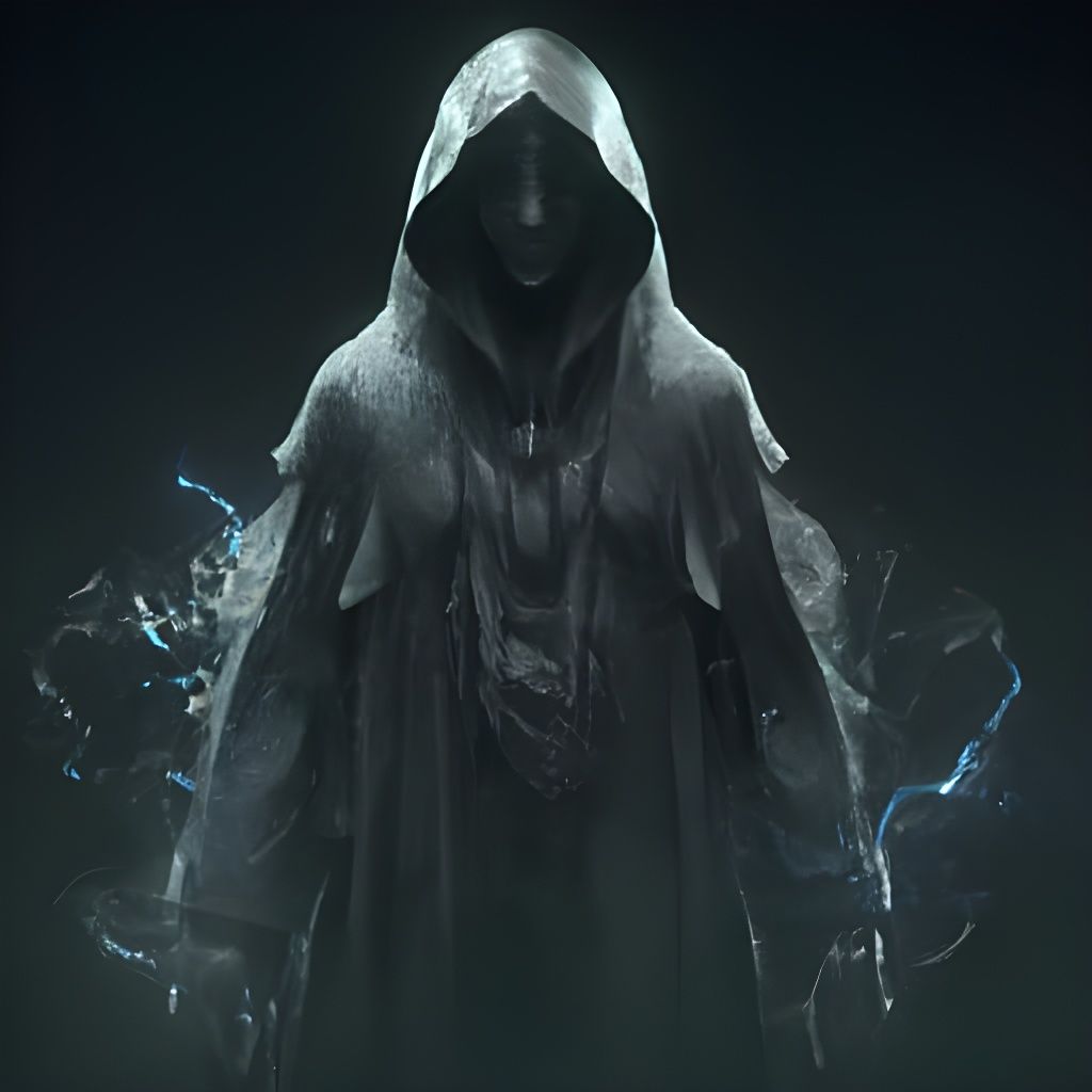 Ghost - Ghostly Figure in Ink Explosion, Dark Fantasy Art