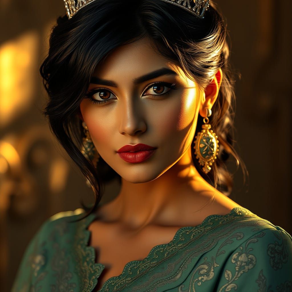 The Royal Princess - Elegant Pakistani Princess in Mint Gree...