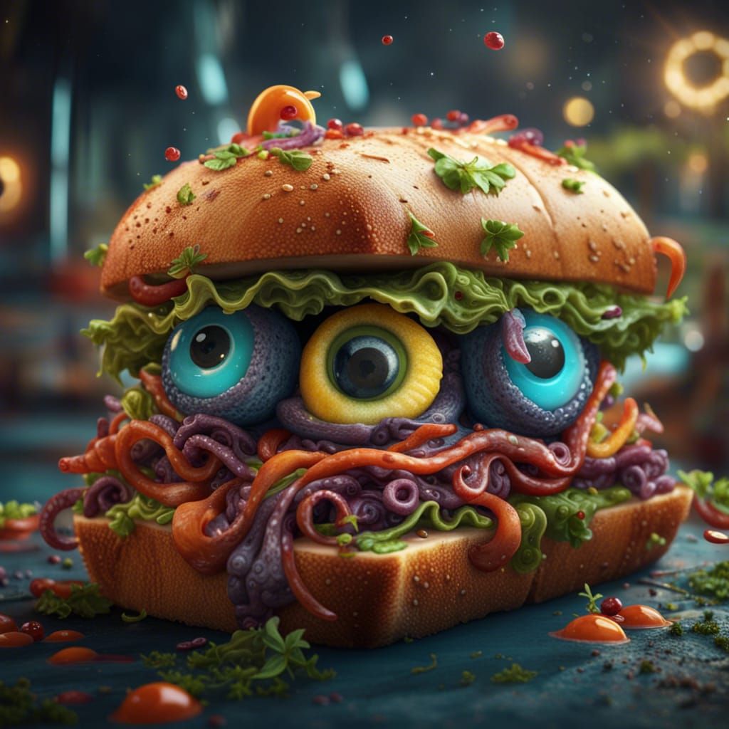 Wacky sandwich - AI Generated Artwork - NightCafe Creator