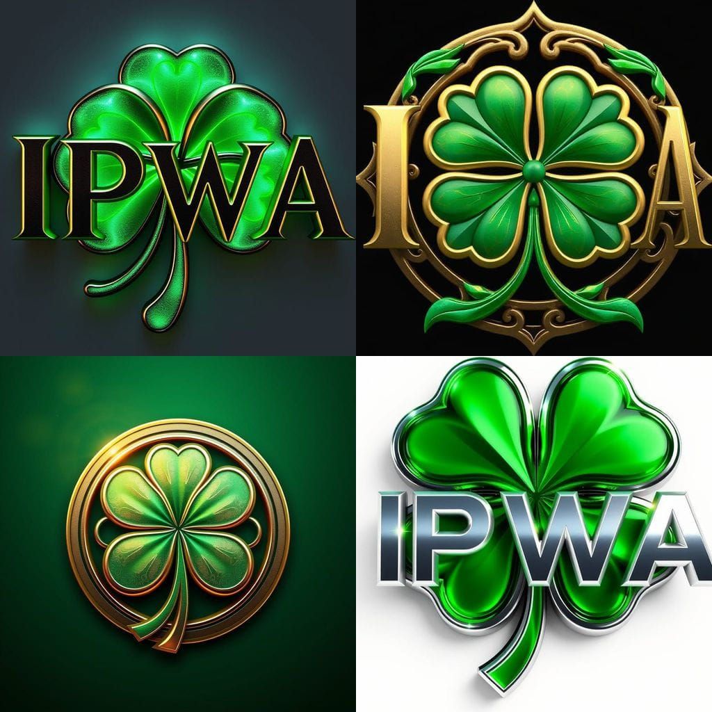Luxurious IPWA Logo with Guinness 4 Leaf Clover in... - AI Art