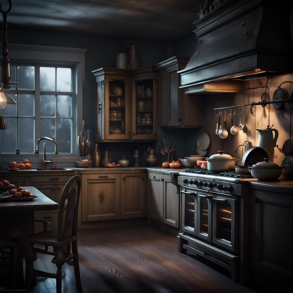 Haunted Kitchen - AI Generated Artwork - NightCafe Creator