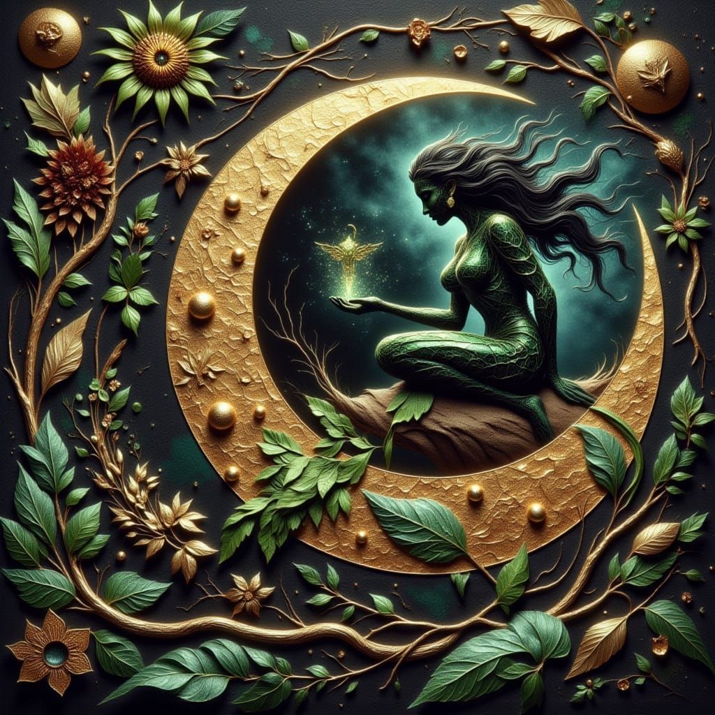 Gilded lore, Cerulean rid... - AI Art