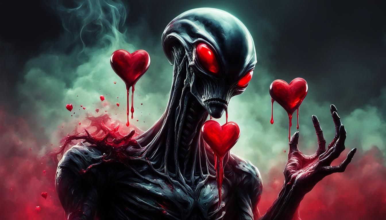 alien has a bleeding heart - AI Generated Artwork - NightCafe Creator
