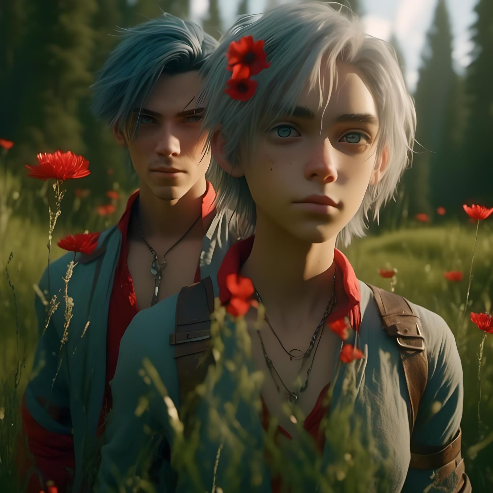 Get lost in red flowers 1 🌹 - AI Generated Artwork - NightCafe Creator