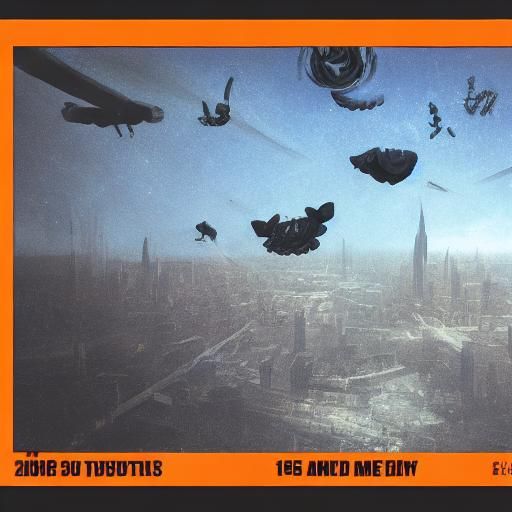 "2059 - the Aliens are back!"; movie poster showning a night sky with ...