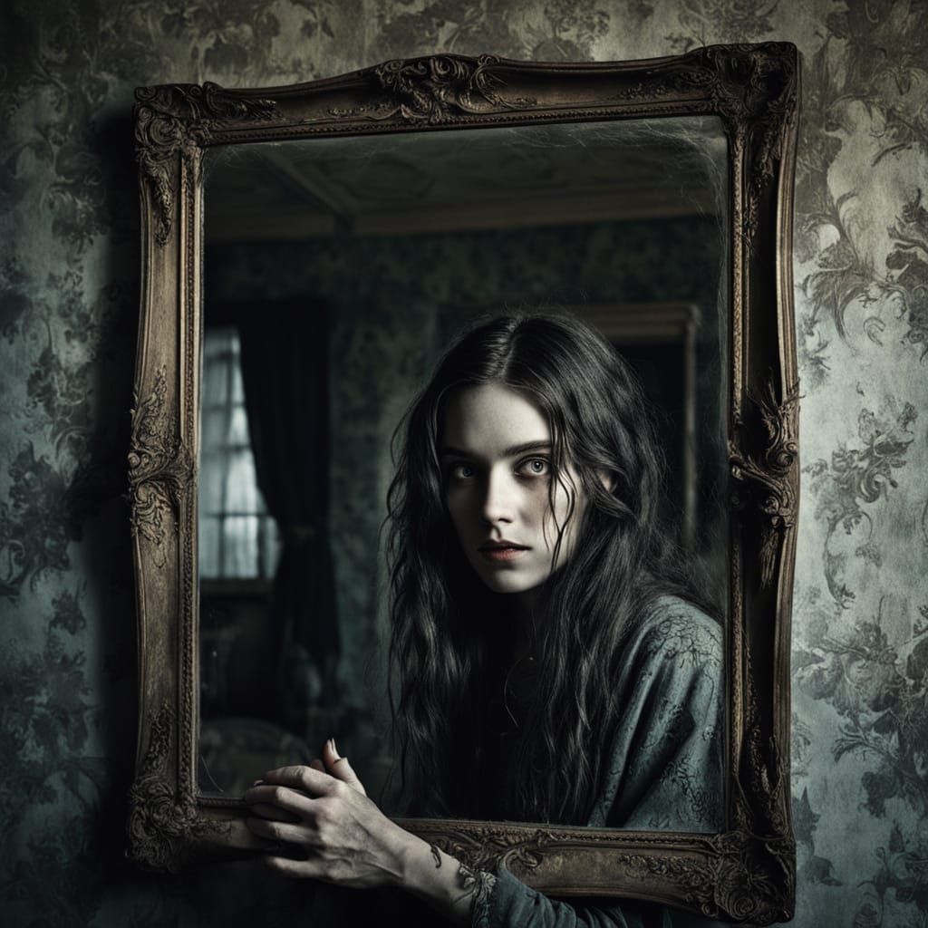 creepy ghost - Ethereal Specter in Flickering Candlelight