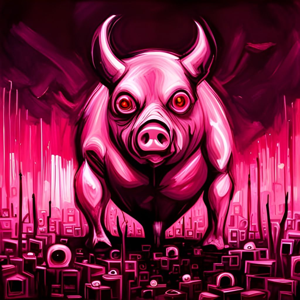 Biohazard ☣️ pigs terrification contouring - AI Generated Artwork ...